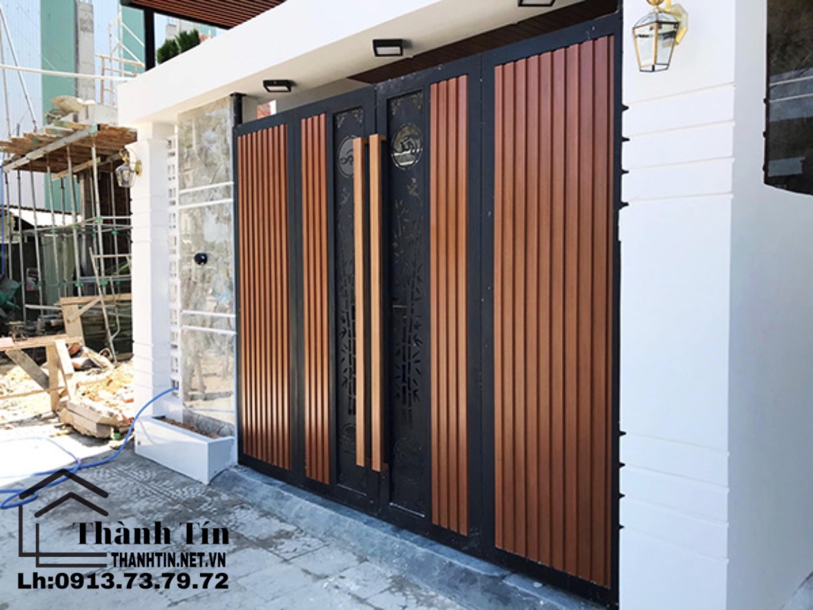 Top 20+ mẫu cổng gỗ conwood - xi măng giả gỗ đẹp nhất năm 2023