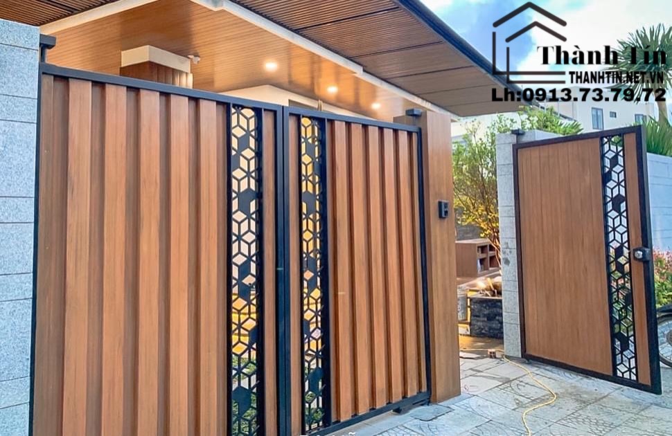 Top 20+ mẫu cổng gỗ conwood - xi măng giả gỗ đẹp nhất năm 2023